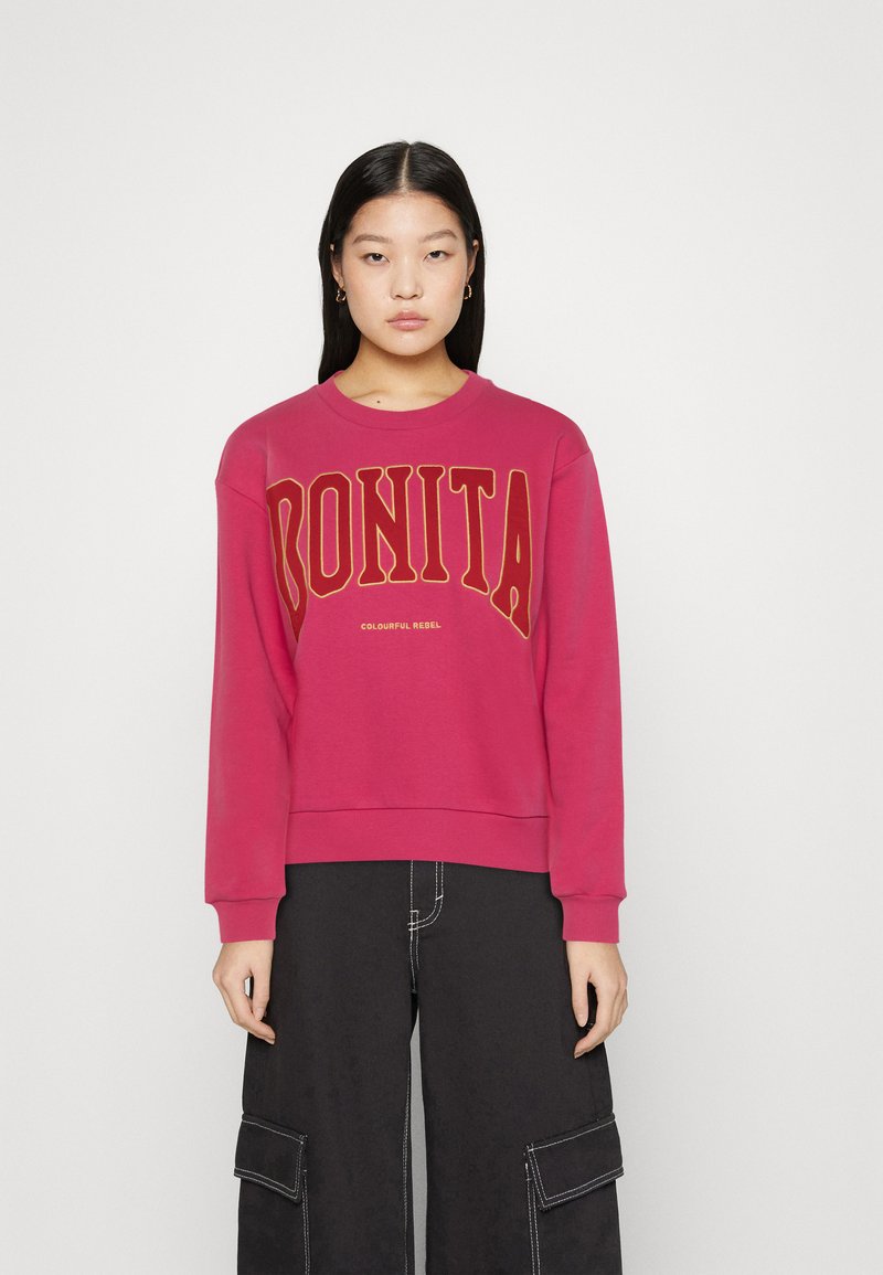 Colourful Rebel BONITA PATCH RELAXED - Sweatshirt - bright pink/rose ...