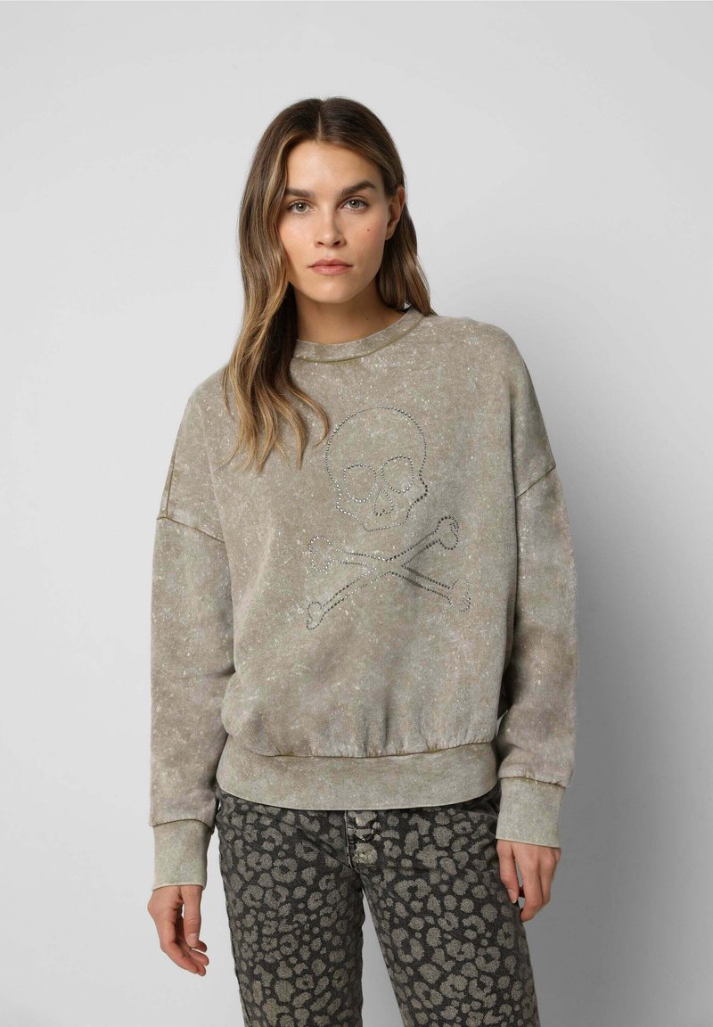 Scalpers MARBLE BIG SKULL - Sweatshirt - khaki - Zalando.de