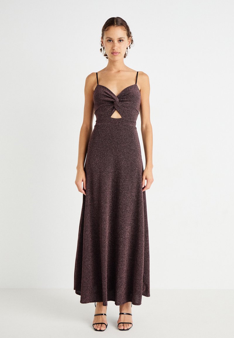 WAL G. EXCLUSIVE GLITTER AMELIA - Jersey dress - bronze - Zalando.co.uk