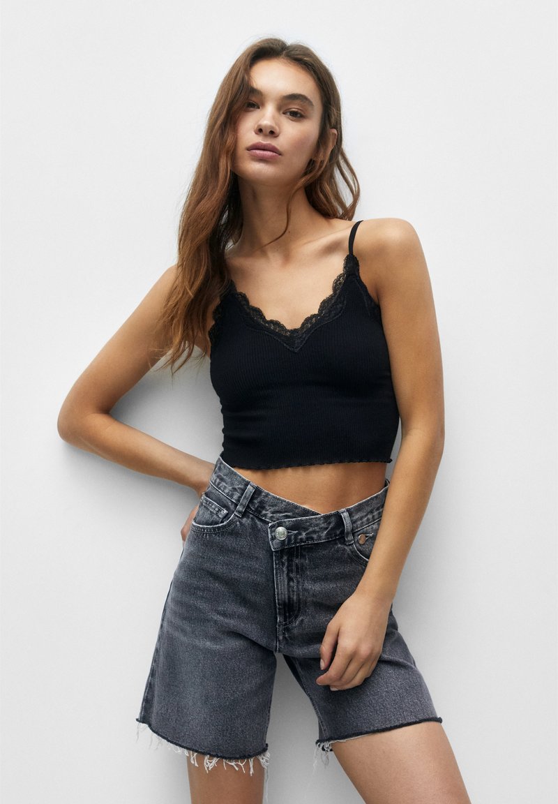 PULL&BEAR Top - black/zwart - Zalando.be