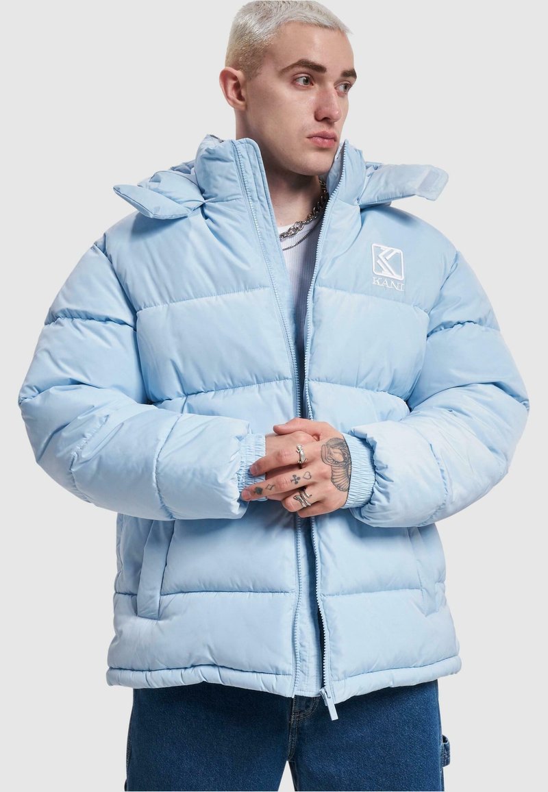 Karl Kani Og Hooded Puffer Talvitakki Light Bluevaaleansininen Zalandofi