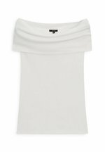 Massimo Dutti OFF-THE-SHOULDER - T-shirt basique - white/blanc - ZALANDO.FR