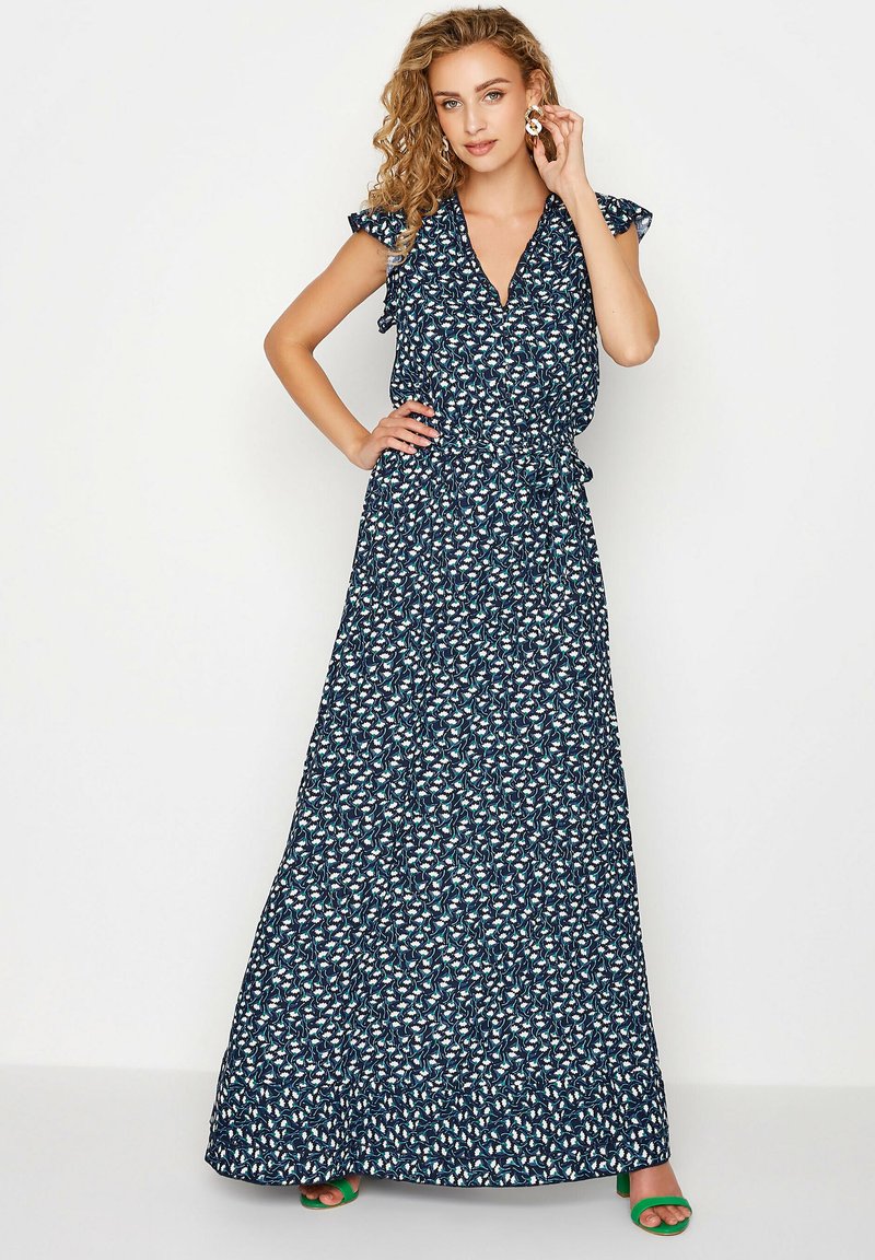Long Tall Sally DAISY PRINT FRILL - Vestido largo - blue/azul - Zalando.es