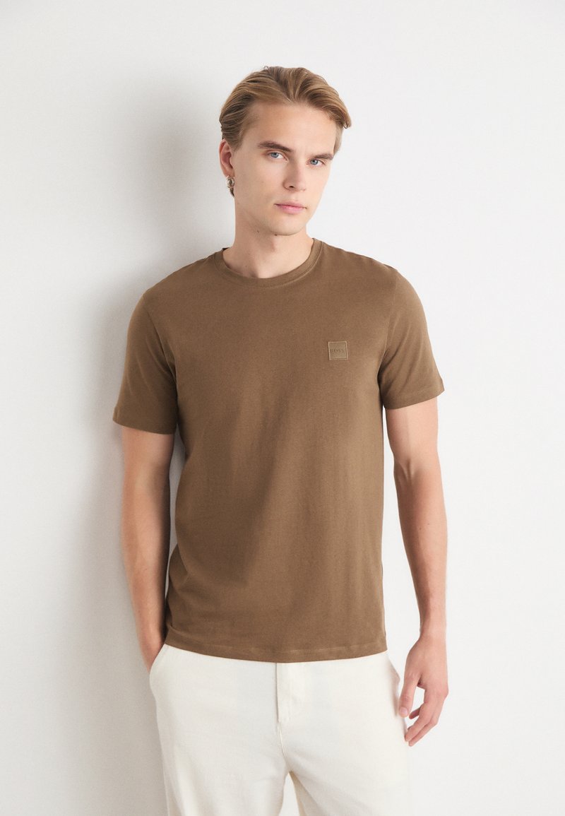BOSS TALES - Basic T-shirt - open brown/brown - Zalando.co.uk