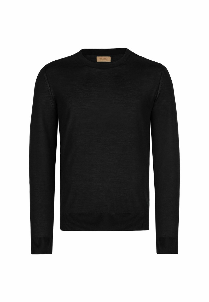 Falconeri SILKFINE CREWNECK - Strickpullover - black/schwarz - Zalando