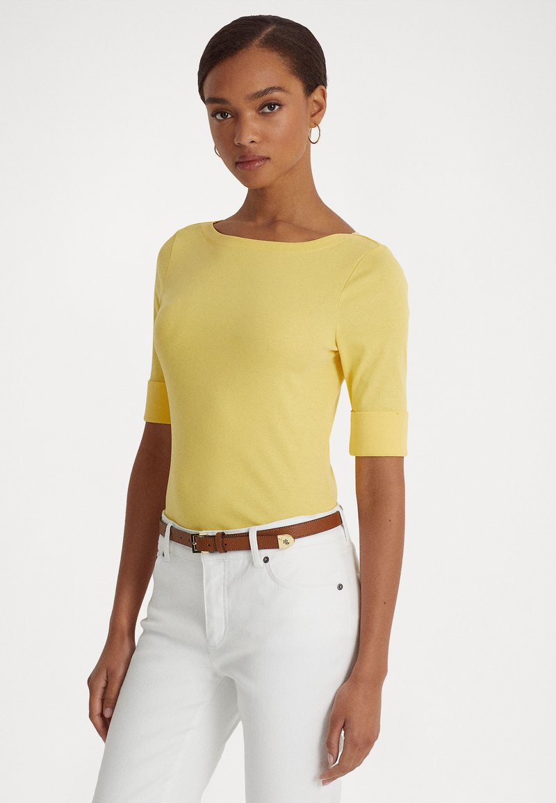 Lauren Ralph Lauren JUDY ELBOW SLEEVE - T-Shirt basic - sunfish yellow ...