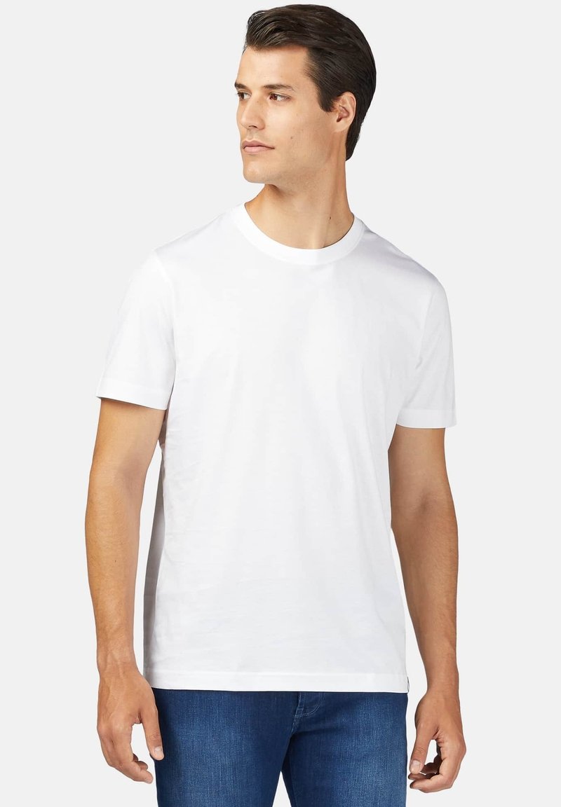 Boggi Milano PIMA - T-shirt - bas - white/vit - Zalando.se