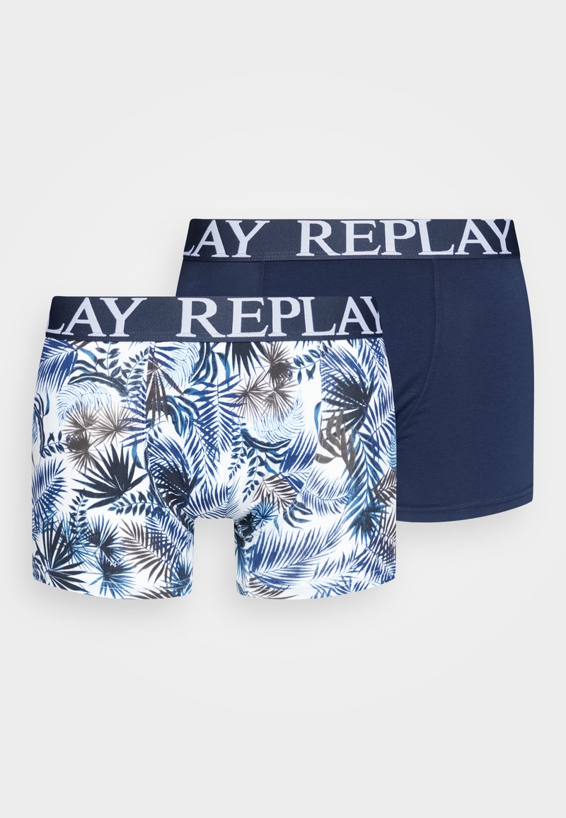 Replay BOXER STYLE FOLIAGE BOX 2 PACK - Culotte - dark blue/silver/azul ...