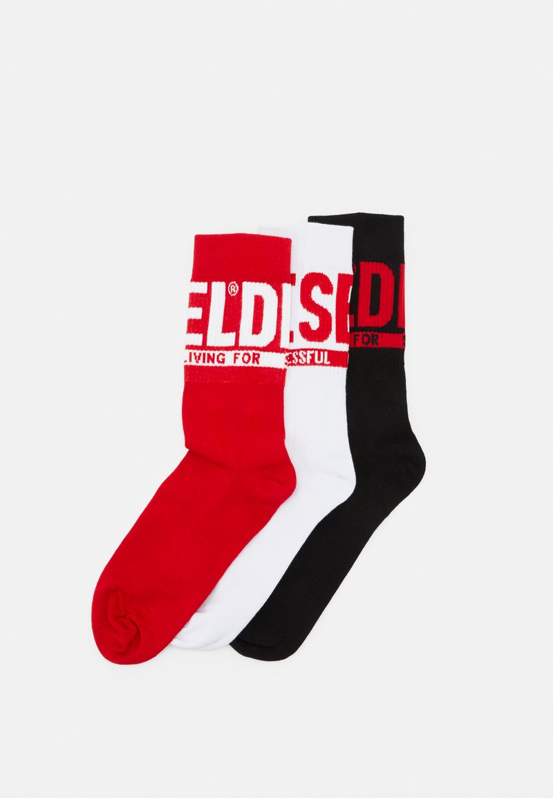 Diesel SKM-RAY-THREEPACK 3 PACK - Socks - black/red/black - Zalando.ie