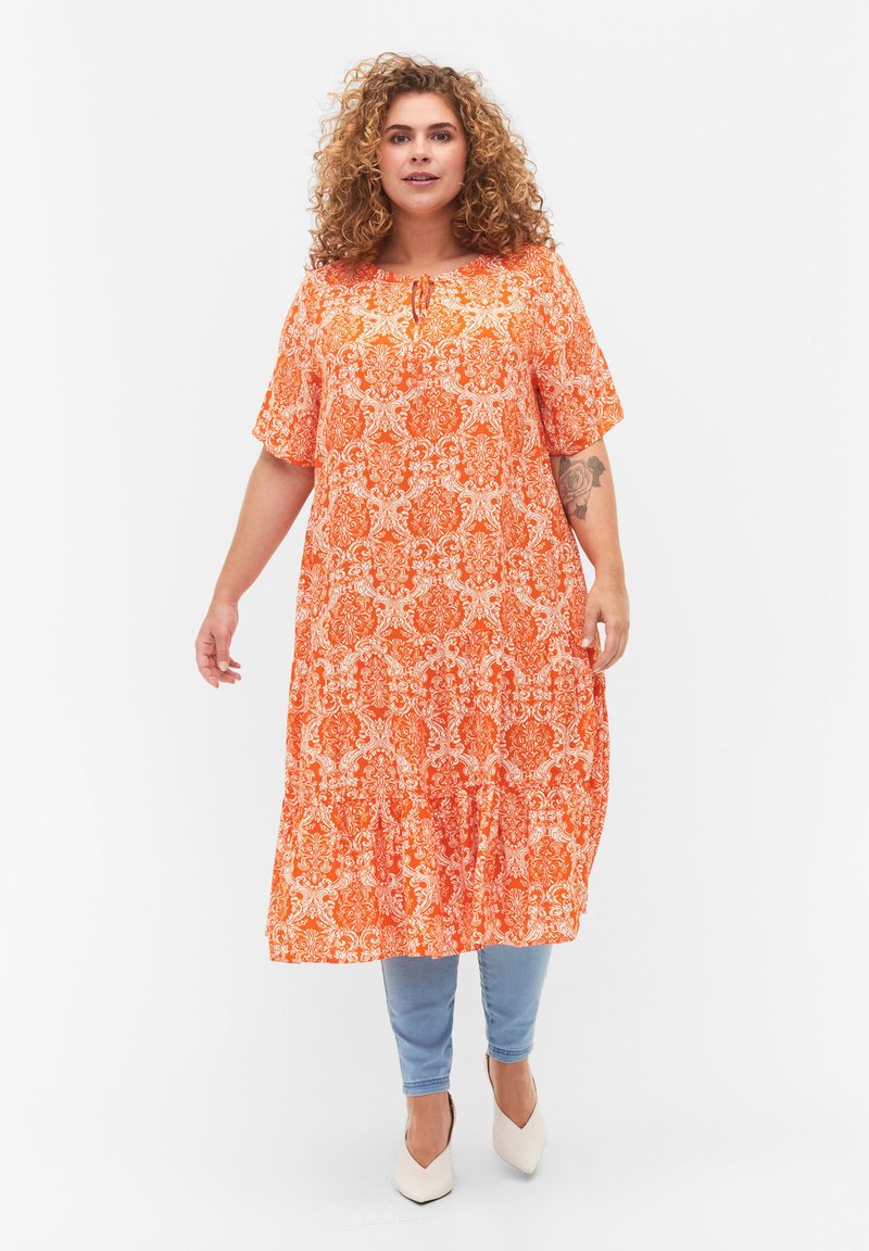 Zizzi SHORT-SLEEVED WITH PRINT - Freizeitkleid - exuberance oriental ...
