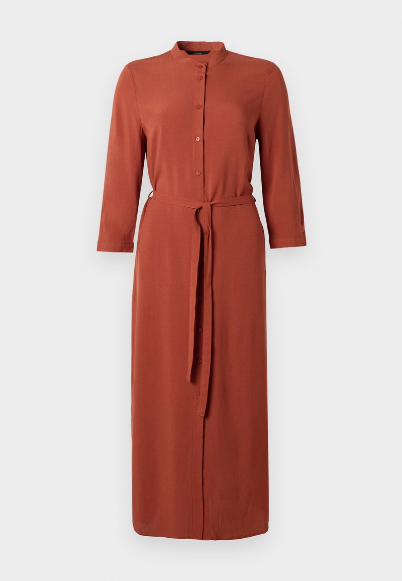 Vero Moda VMEASY Midi - Shirt dress - burnt henna/ochre - Zalando.co.uk