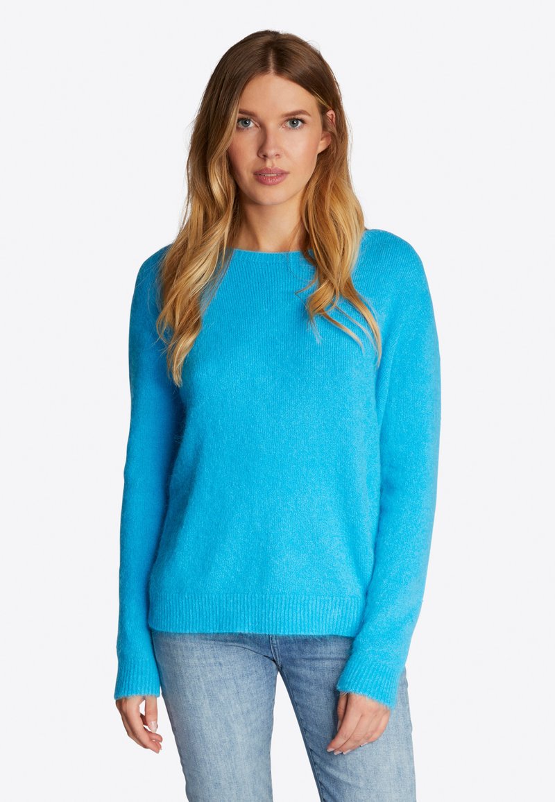 Rich & Royal MIT RUNDHALS - Strickpullover - côte d'azur/türkis ...