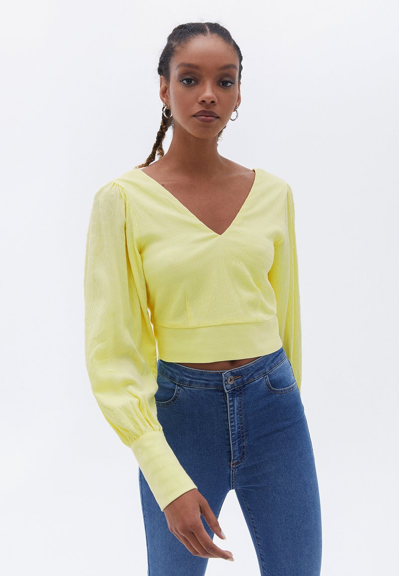 OXXO GIPPED CROP - Bluse - chardonnay/hellgelb - Zalando.de