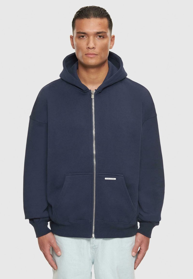 Dropsize BAZIX REPUBLIQ SUPER HEAVY - Sweater met rits - blackiris/donkerblauw - Zalando.nl