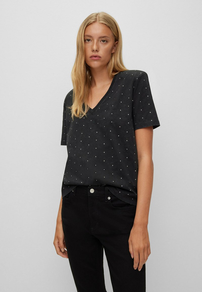 BOSS C EMBER - Print T-shirt - black one/black - Zalando.ie