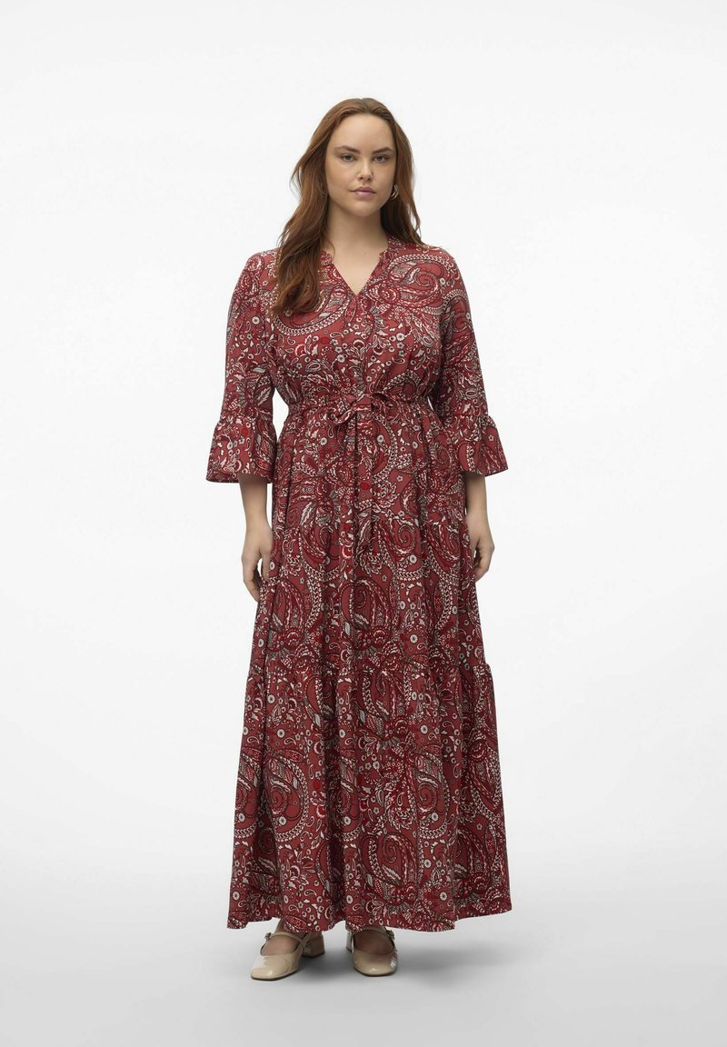 Vero Moda Curve VMZERA - Robe longue - marsala/cognac - ZALANDO.FR