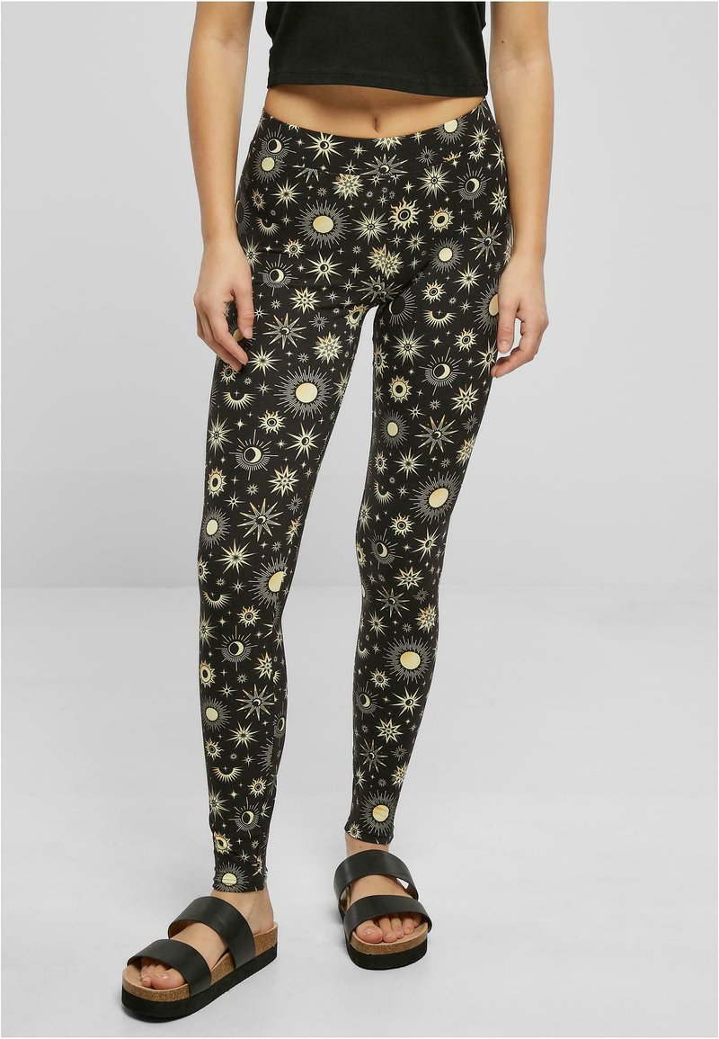 Urban Classics Soft Aop Leggings Hosen Blacksun Schwarz Zalando De