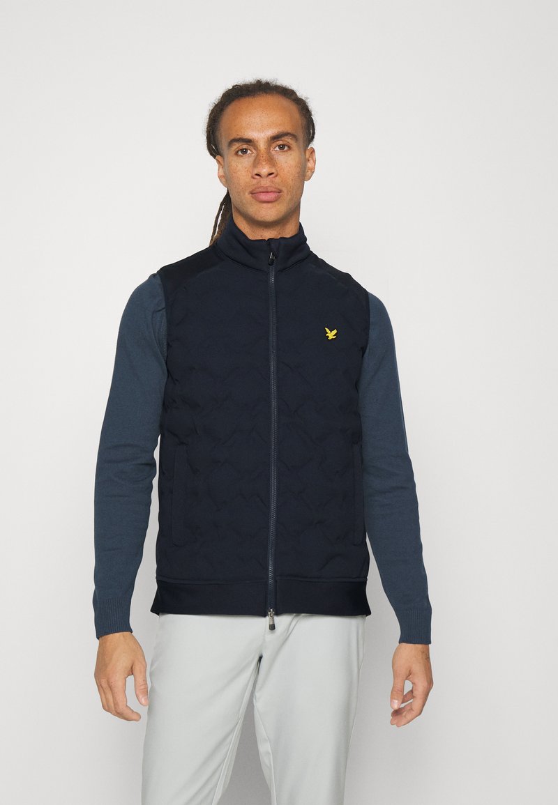 Lyle & Scott CHECK QUILT BACK FLEECE GILET - Soft shell jacket - dark ...