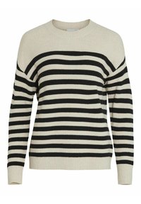 VILA GESTREIFTER - Pullover - super light natural melan/beige - ZALANDO.FR
