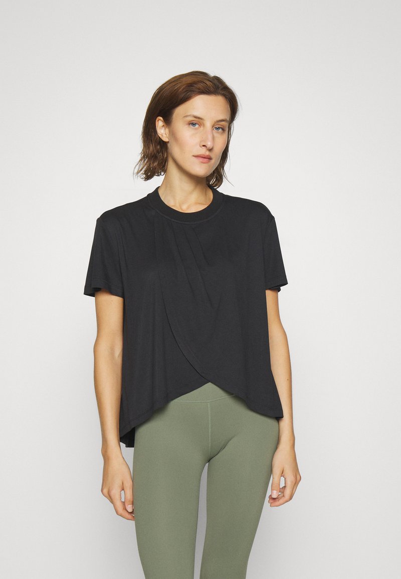 Sweaty Betty TORI SHORT SLEEVE TEE - Print T-shirt - black - Zalando