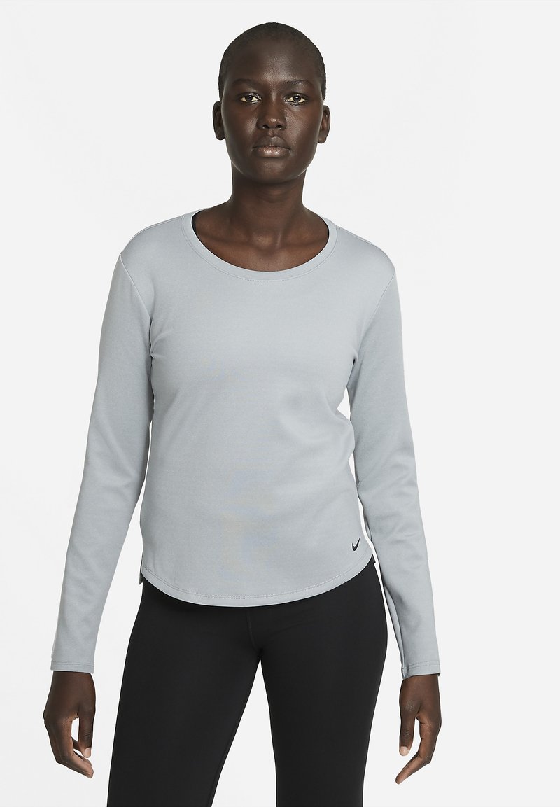 Nike Performance One Langarmshirt Particle Grey Htr Black Grau