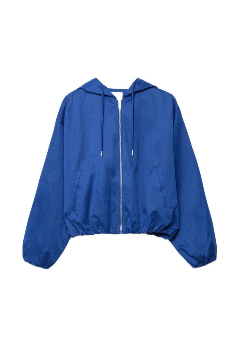 Stradivarius HOODED - Lichte jas - metallic blue/blauw-metallic ...