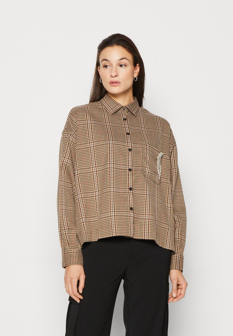 Replay Button-down blouse - deep brown/desert/brown - Zalando.ie