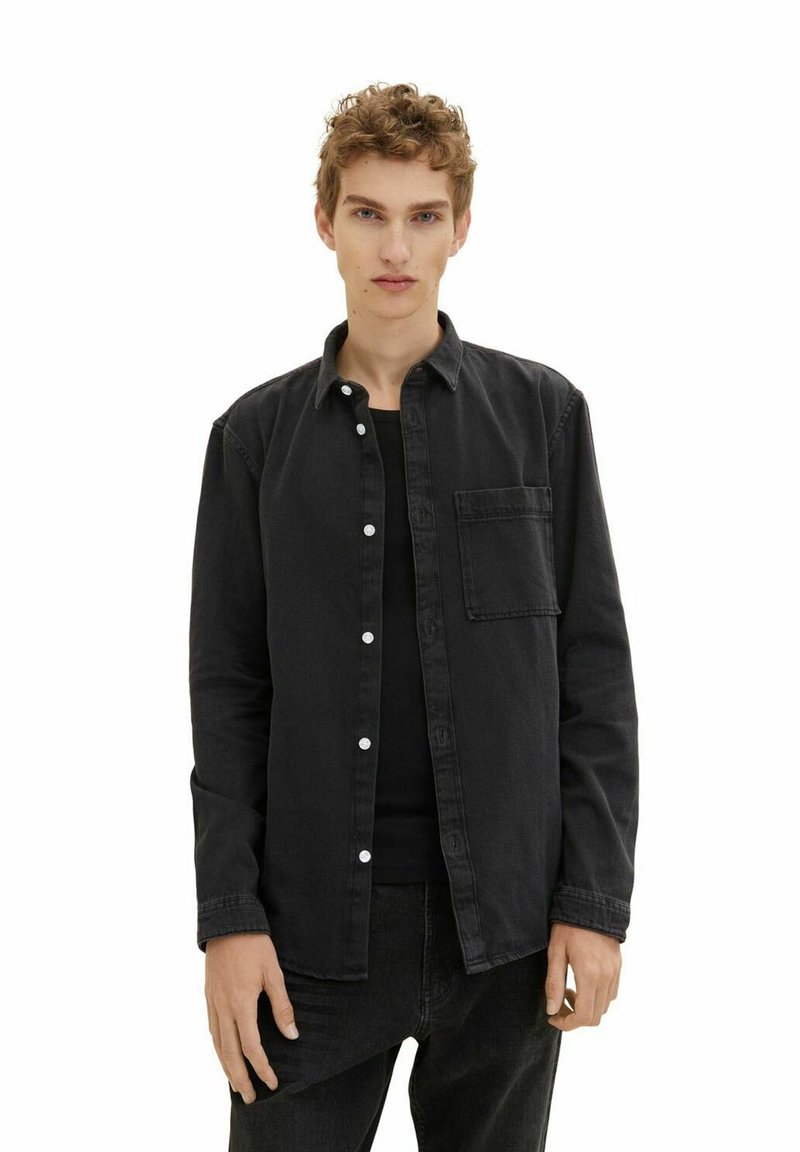 TOM TAILOR DENIM RELAXED - Hemd - black denim/schwarz - Zalando.ch