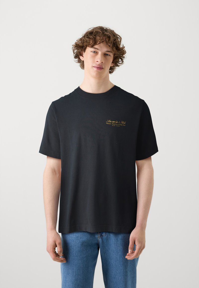 Abercrombie & Fitch PREMIUM POLISH LOGO - Basic T-shirt - casual black/black - Zalando.ie