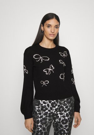 Guess LS RN DIANE TRIANGLE LOGO SWTR - Stickad tröja - jet black/svart ...