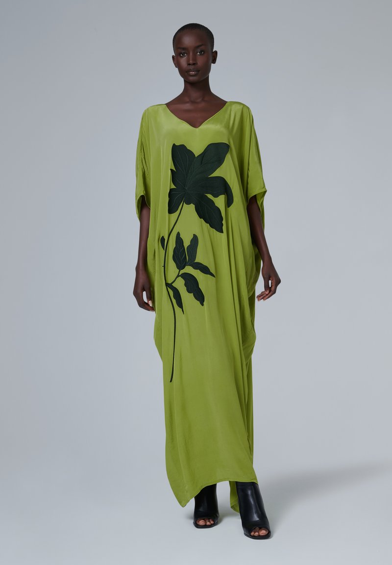 Leem FLORAL EMBROIDERED - Robe longue - green comb/vert - ZALANDO.FR