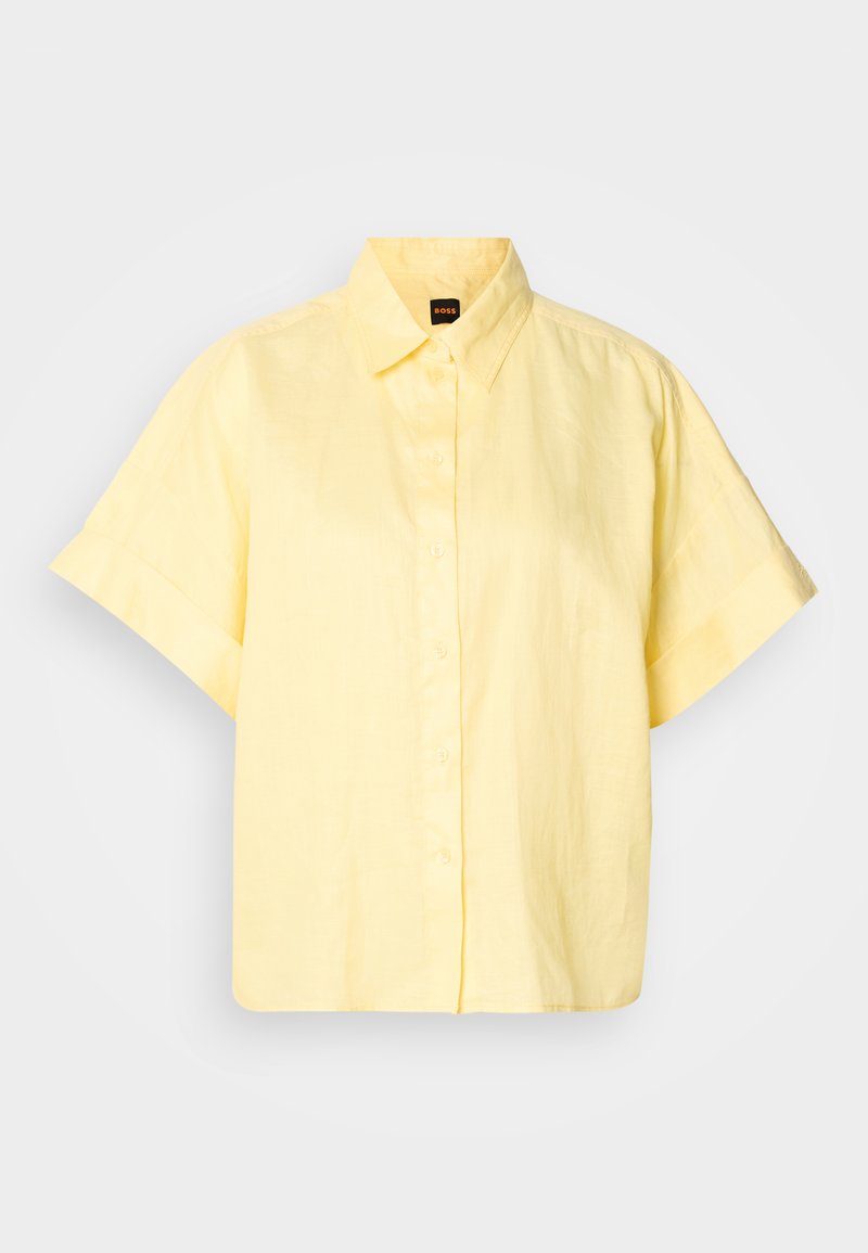 BOSS BISENAS - Button-down blouse - bright yellow/yellow - Zalando.co.uk