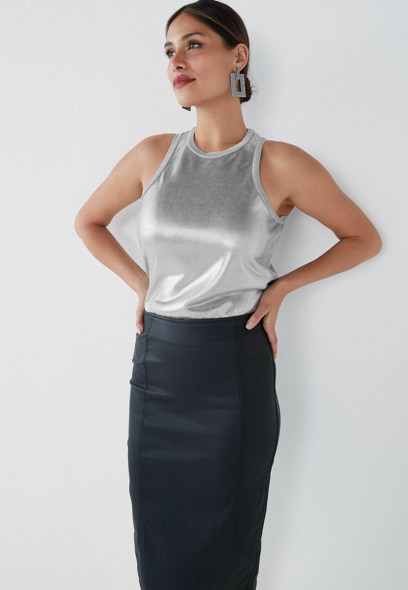 Next Metallic Knit Vest - Top - silver/silberfarben - Zalando.de