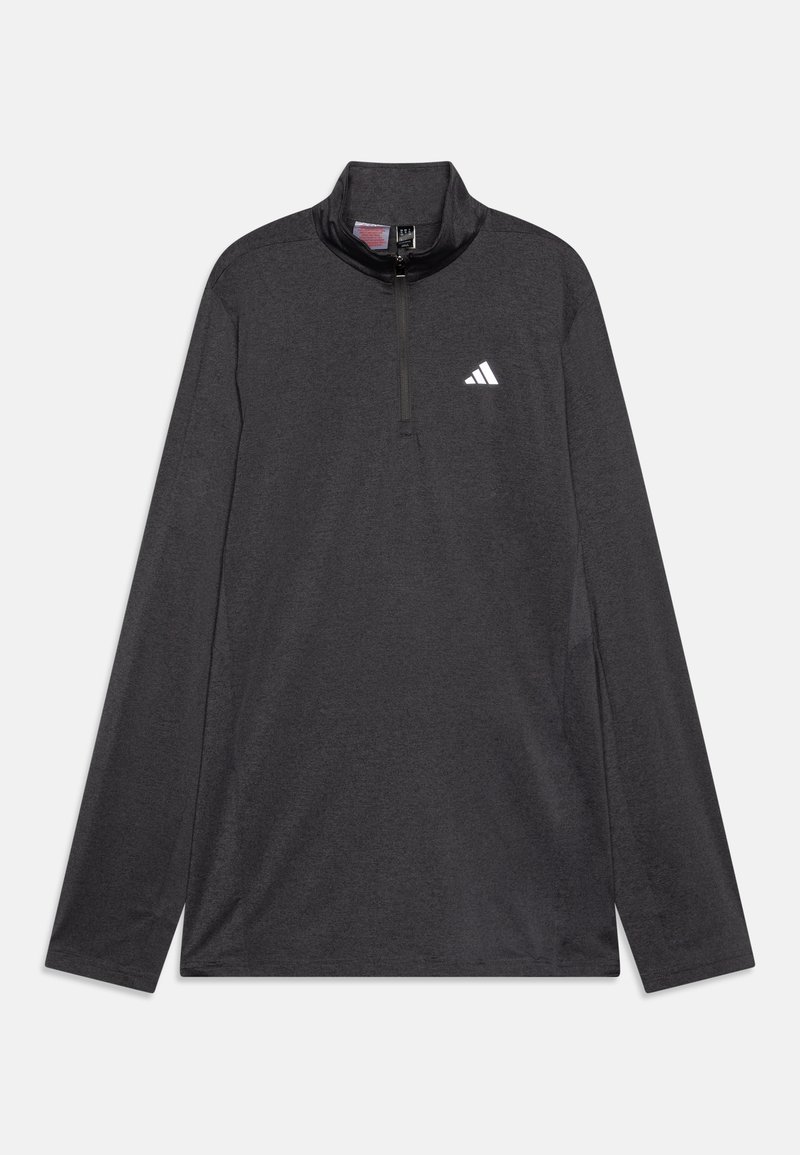adidas Performance ZIP JUNIOR UNISEX - Long sleeved top - black/grey ...