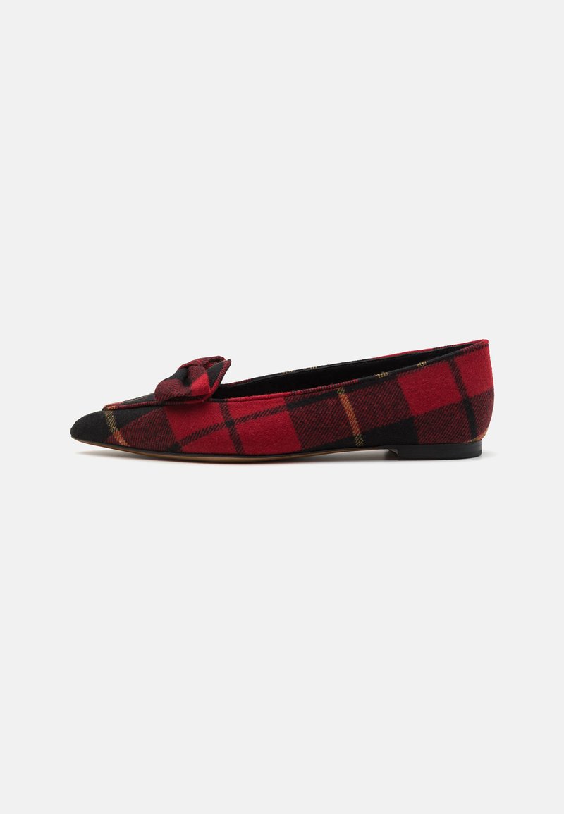Polo Ralph Lauren ASTYN FLATS LOAFER - Slippers - red/black/multi ...