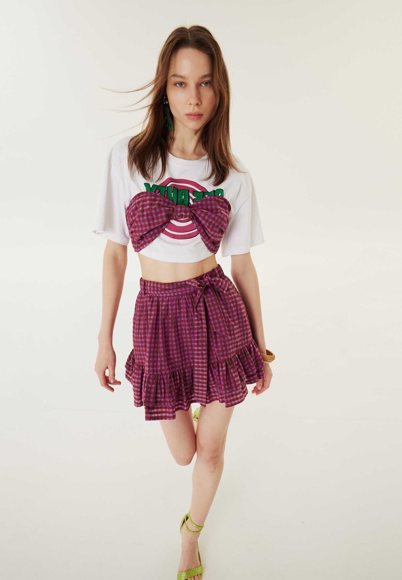 Twist REGULAR FIT FLOUNCED - A-lijn rok - pink/donkerroze - Zalando.nl