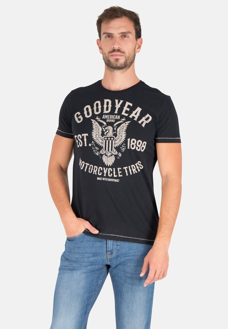 Goodyear T-Shirt print - black/schwarz - Zalando.de