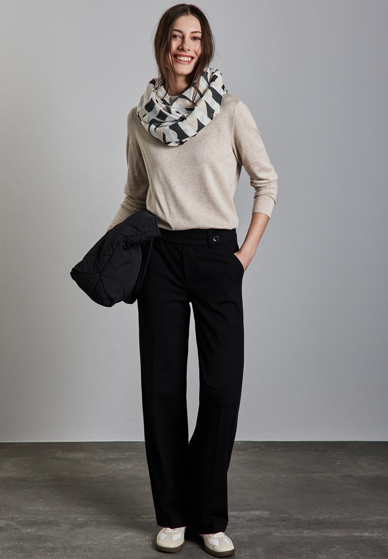 Street One GEMUSTERTER LOOP - Snood - schwarz/black - Zalando