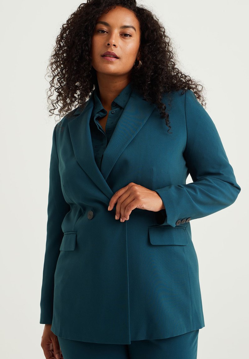 WE Fashion REGULAR FIT CURVE - Blazer - blue/denim raw - Zalando.es