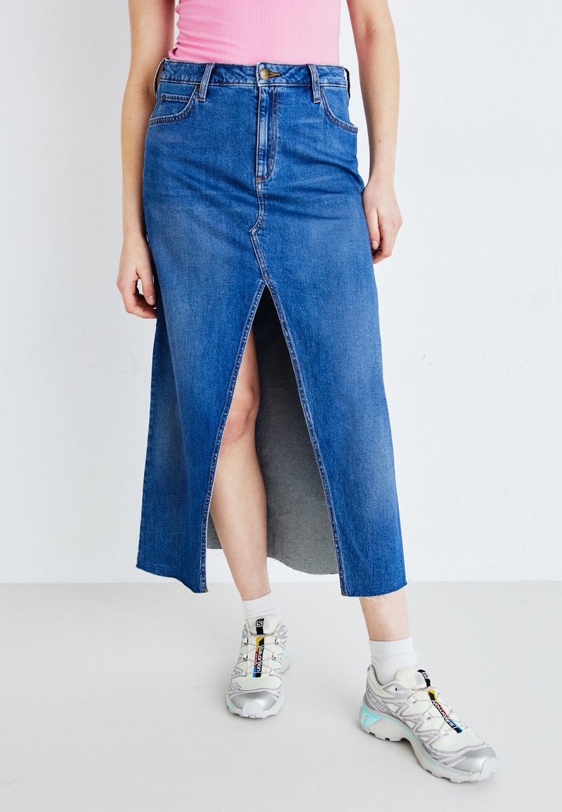 Lee SKIRT - Falda vaquera - sunken waterfall/azul marino - Zalando.es