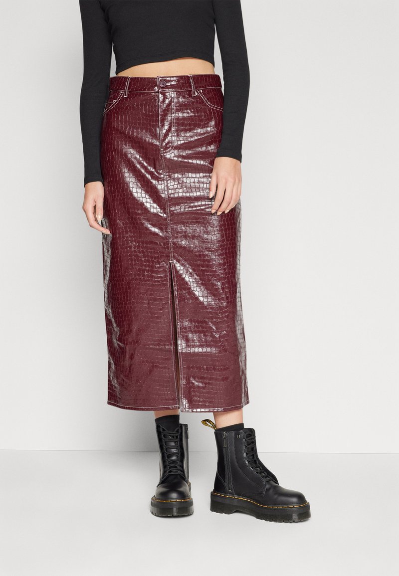 Envii CRICKET SKIRT - Lederrock - port royale/bordeaux - Zalando.ch