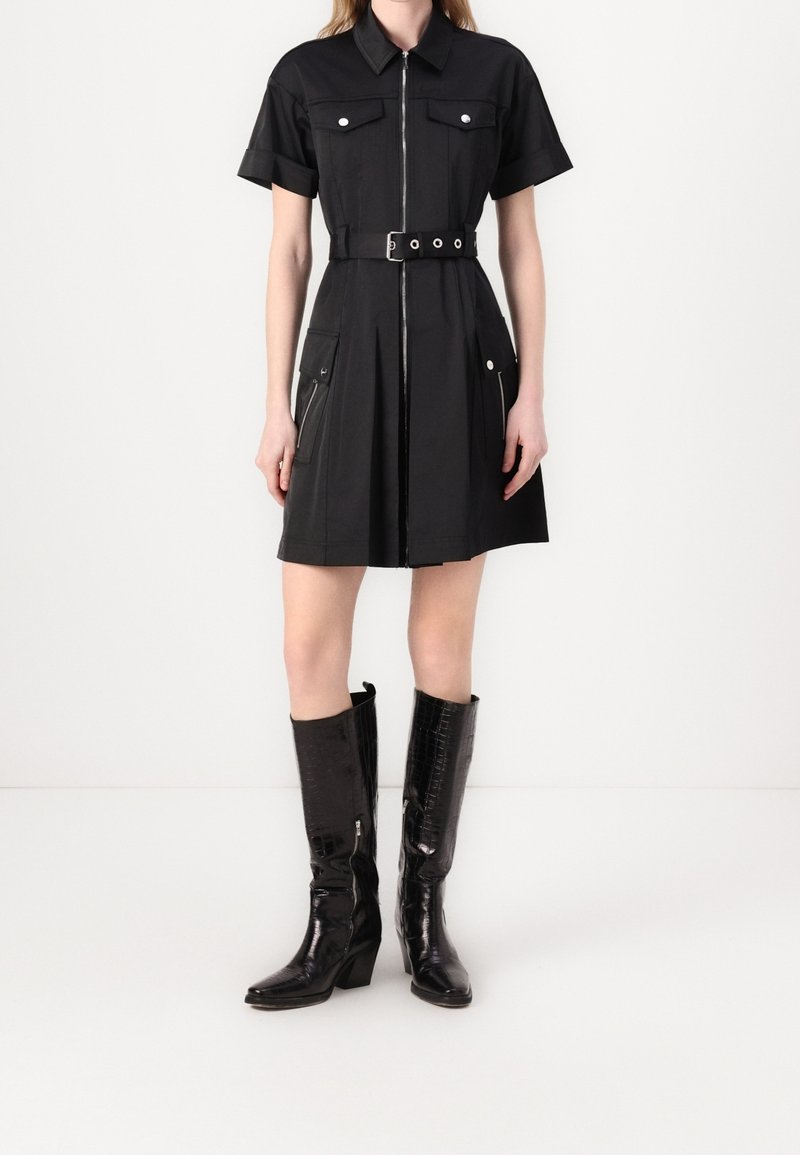 DKNY Skjortekjole - black/sort - (Pre-owned) - Zalando.dk