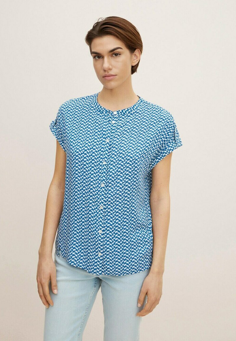 TOM TAILOR MIT HENLEYAUSSCHNITT - Bluse - blue/hellblau - Zalando.ch