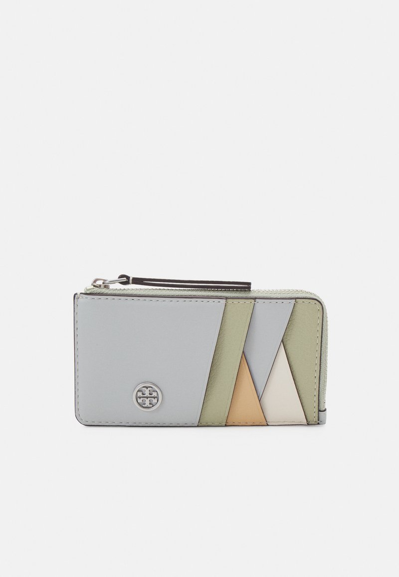 Tory Burch ROBINSON COLOR BLOCK PATCHWORK ZIP CARD CASE - Punge - feather gray/grå - Zalando.dk