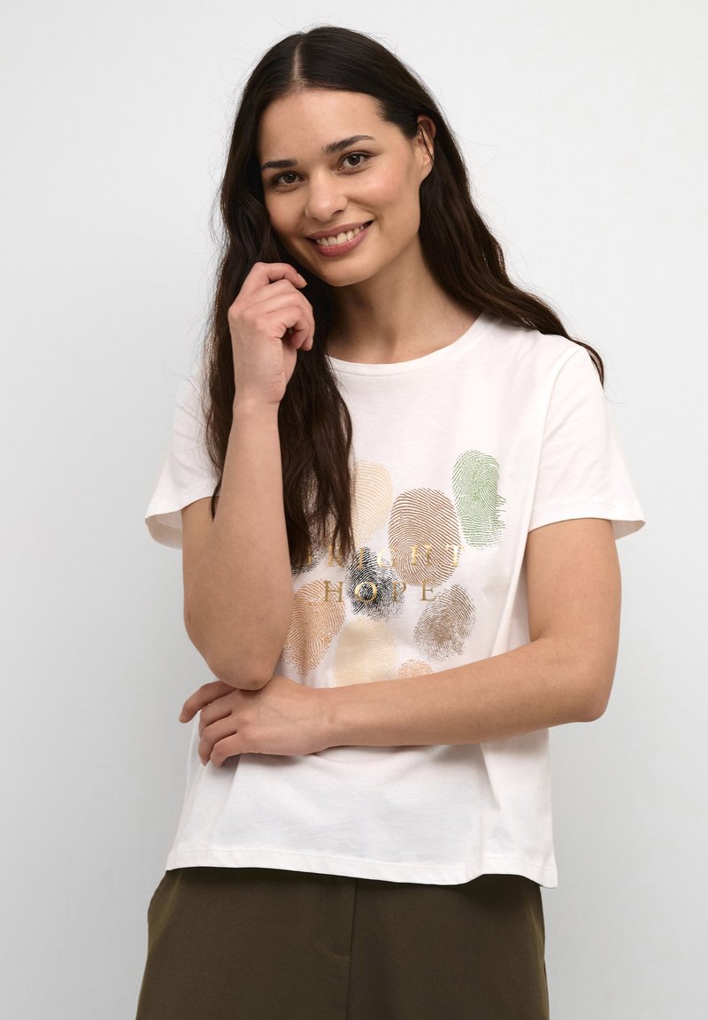 Cream CRNORMA - Triko s potiskem - snow white bright/bílá - Zalando.cz