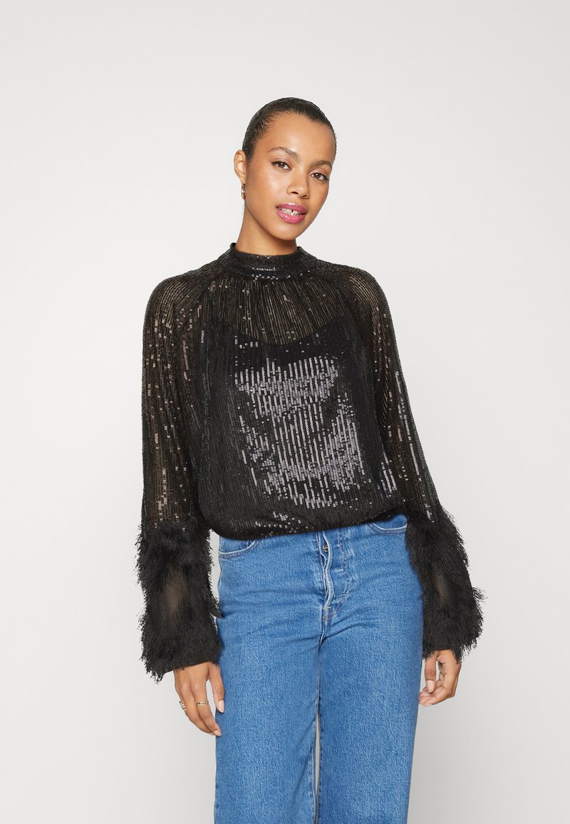 YAS YASFLOW SEQUIN SHOW - Blouse - black - Zalando