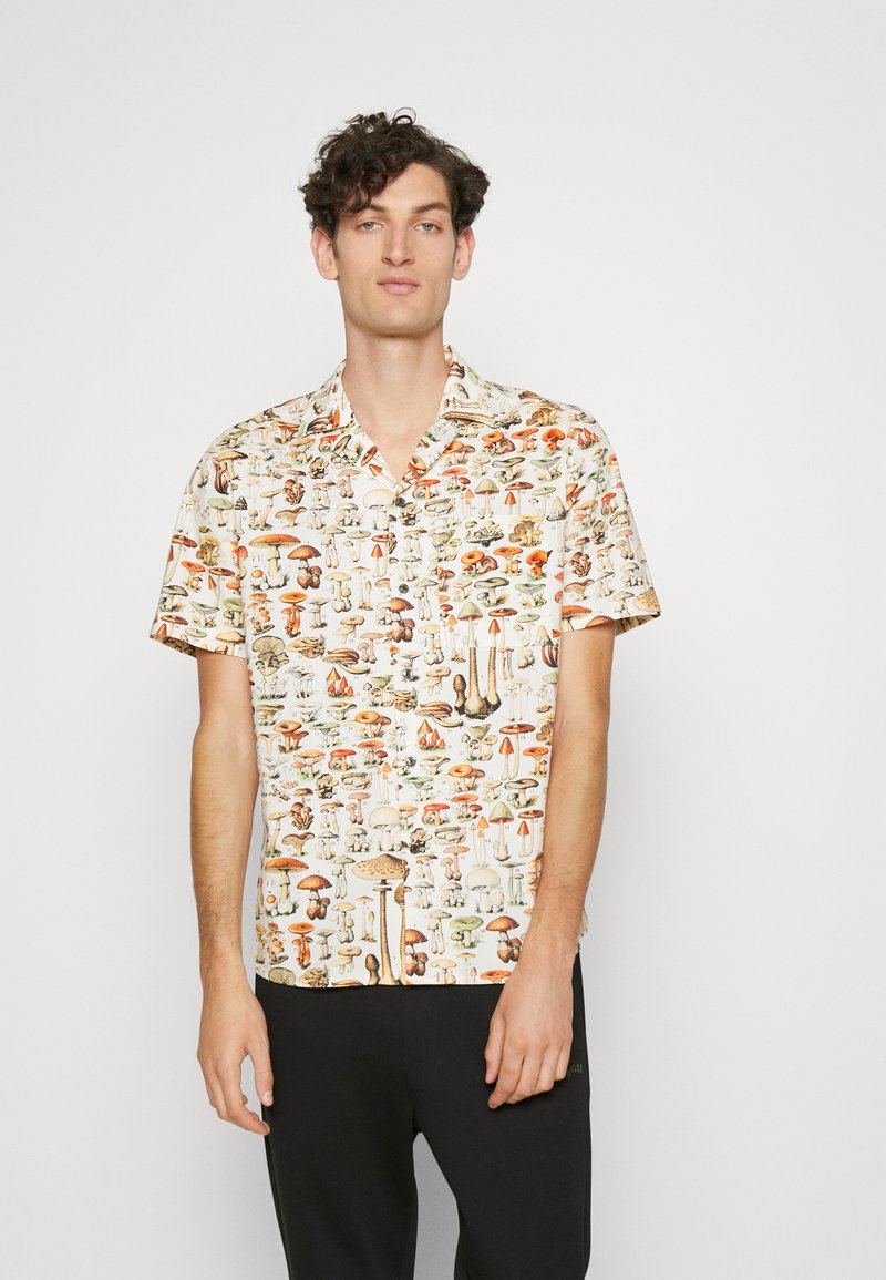 HUGO ELLINO - Shirt - beige overflow/multi-coloured - Zalando.ie