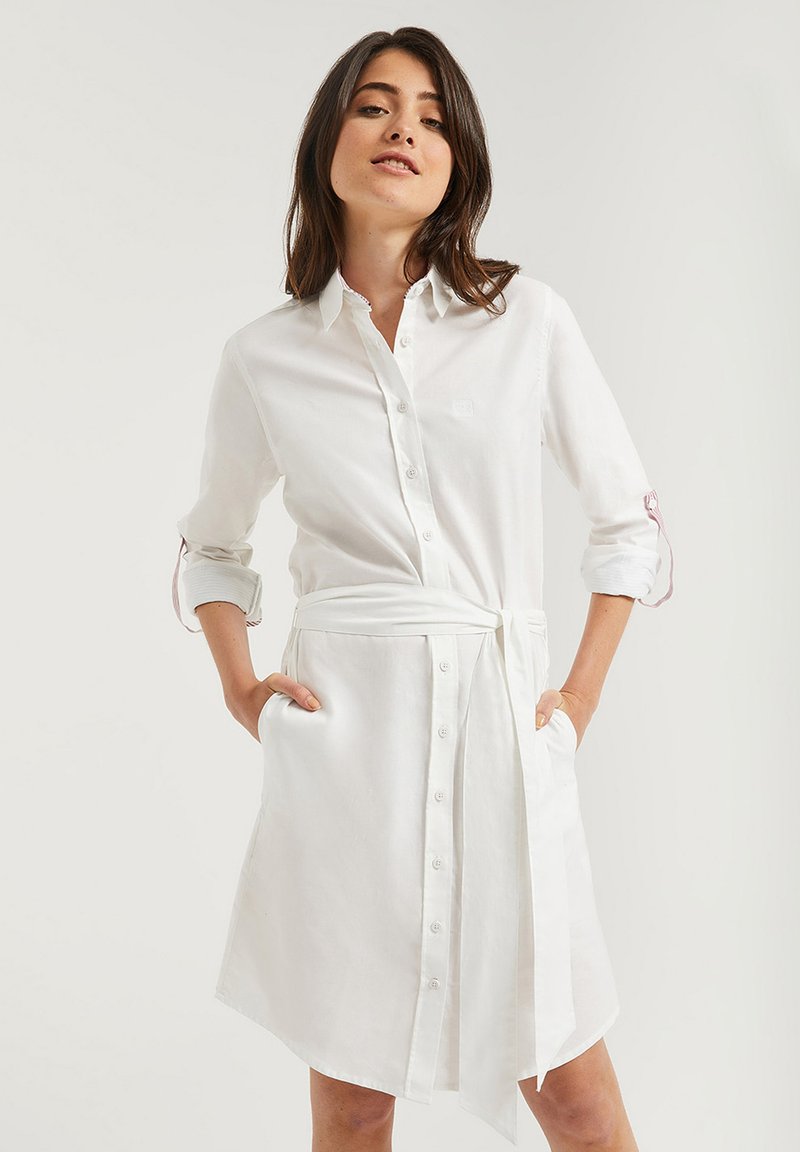 Polo Club MAFALDA - Robe en jean - white/blanc - ZALANDO.FR