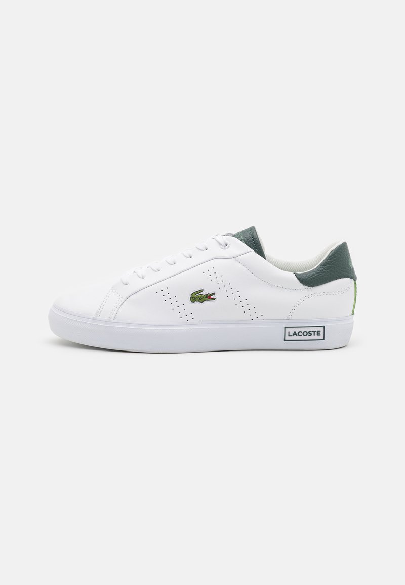 Lacoste POWERCOURT 2.0 - Sneakers basse - white/dark green/bianco - Zalando.it