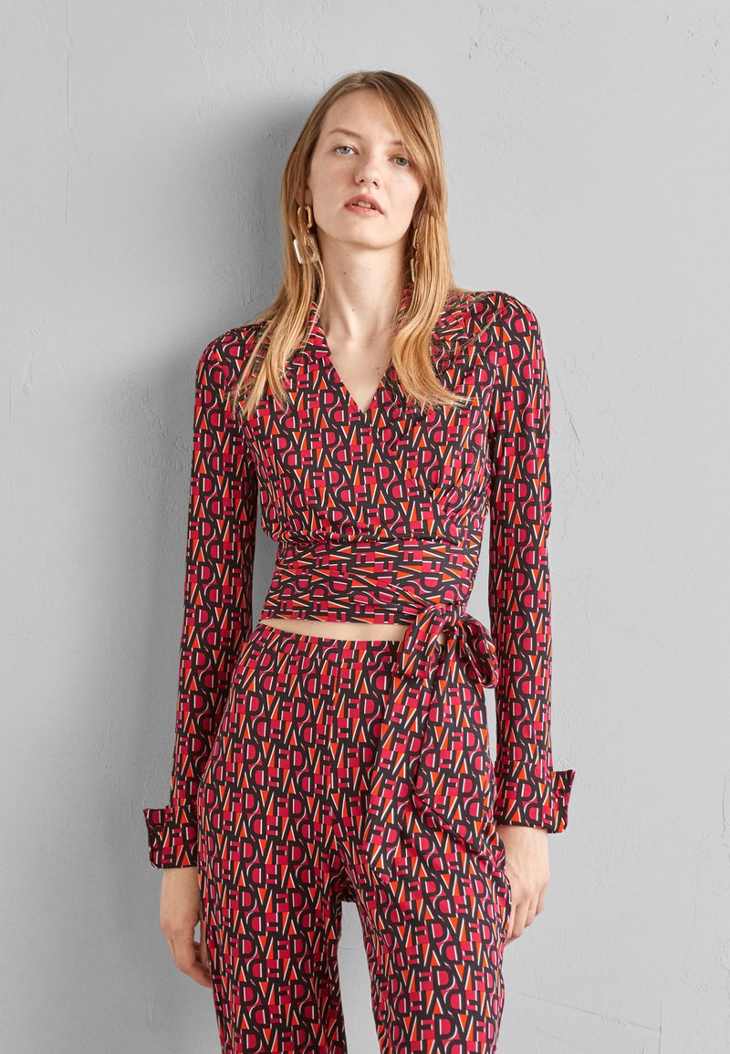 Diane von Furstenberg BOBBIE - Blus - stamp shocking beet/röd - Zalando.se